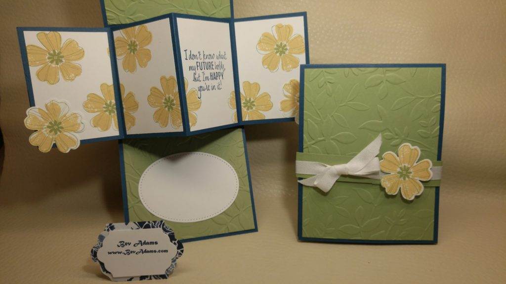 Just Add Text and Flowers Fold Out Card