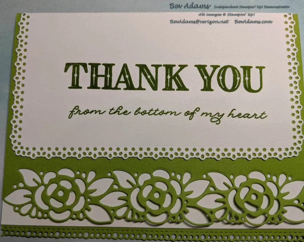 Ornate Thanks – Bev Adams, Independent Stampin' Up! Demonstrator